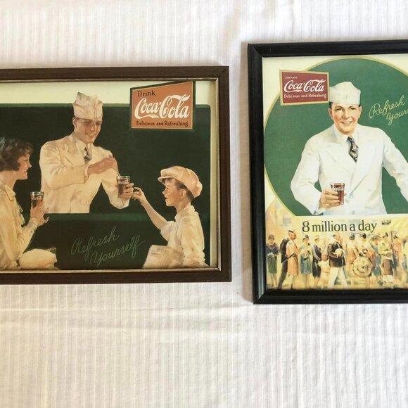 Coca Cola | Wall Decor | Lot Of 2 Coca Cola Advertising Ad Pictures W ...